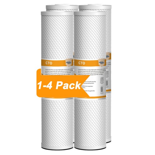 1-4Pack 20x4.5" 5μm CTO Carbon Block Water Filter Big Blue Cartridge ...