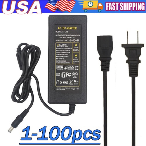 12V 5A 5 AMP 60W DC Power Supply Adapter Transformer LED Strip CCTV PC ...
