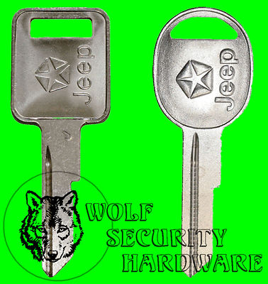 Set of Two Jeep Logo OEM Ignition J & Door RA3 Uncut Key Blanks 321816 ...