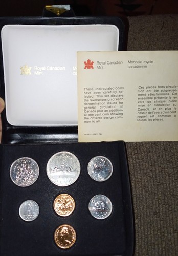1979 ROYAL CANADIAN MINT UNCIRCULATED 7 COIN SET, BURGUNDY CASE | eBay