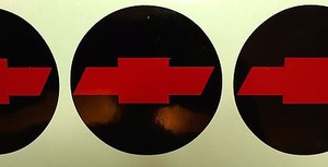 Chevy Solid Bowtie Wheel Center Cap 2.5" Overlay Decals Choose Colors 5 ...