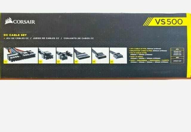 Corsair VS500 500 Watt 80 PLUS Certified Non-Modular ATX PSU - Black ...