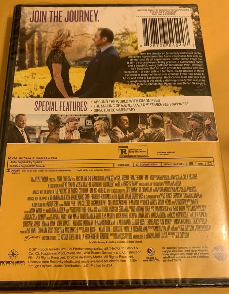 Hector and the Search for Happiness DVD comedy movie Simon Pegg Jean ...