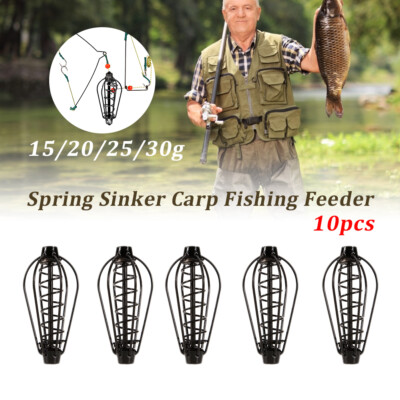 10pcs Spring Sinker Carp Fishing Feeder 6 Wire Swim Feeders Fishing ...
