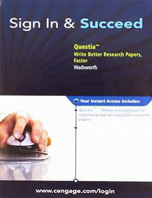 Questia: Write Better Research - Printed Access Code, by Wadsworth ...