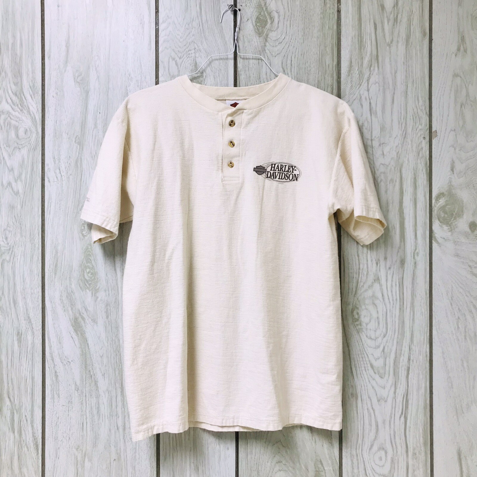 Vintage Harley-Davidson Men Ivory Logo Graphic Short … - Gem