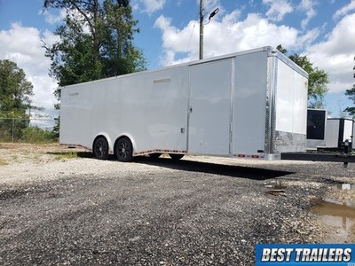 2024 race ready enclosed cargo carhauler trailer 8.5 x 28 spoiler and ...