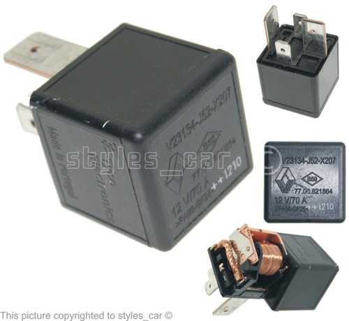 Genuine Renault & Dacia & Nissan (98-2014) 12V 70A 4-Pin Black Relay ...