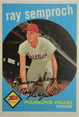 Ray Semproch Philadelphia Phillies Signed 1959 Topps #197 Autographed ...
