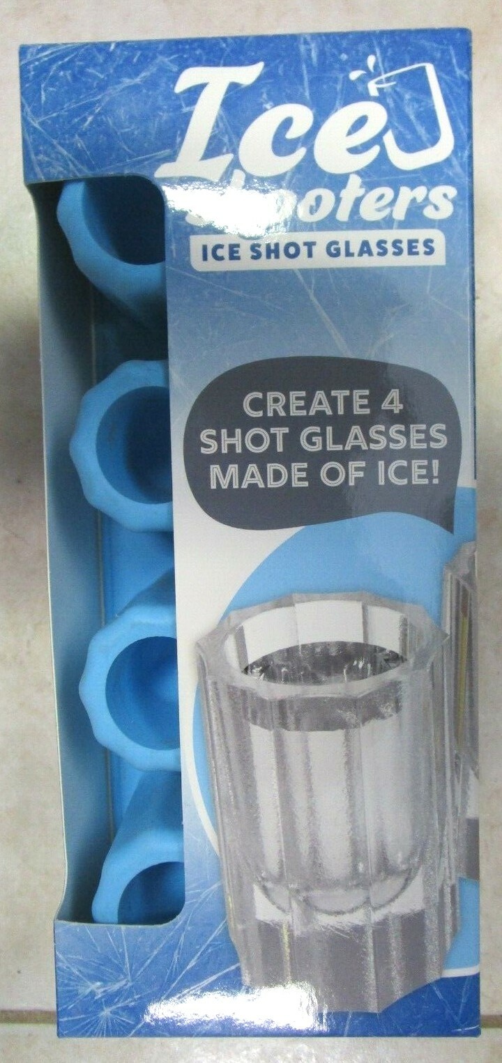 Ice Shooters Ice Shot Glasses 4-Cup Rubber Mold Frozen Liquor Shot ...