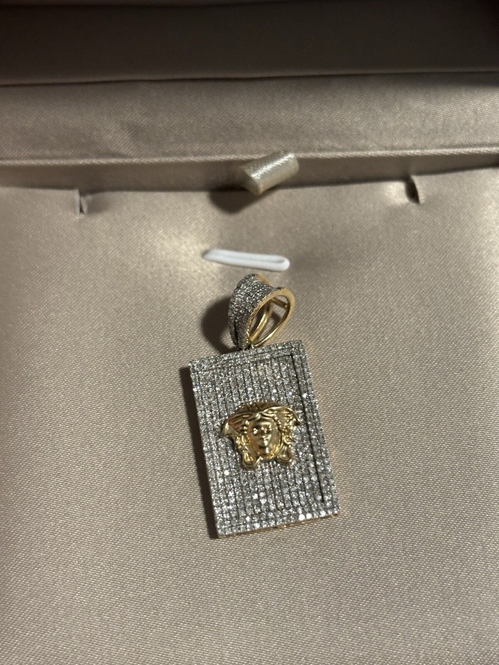 10k Yellow Gold Medusa Diamond Pendant Approx 2 CTW | eBay