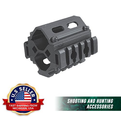 TUFF ZONE Shotgun Tri-rail barrel mount with Laser/Flashlight Clamp ...