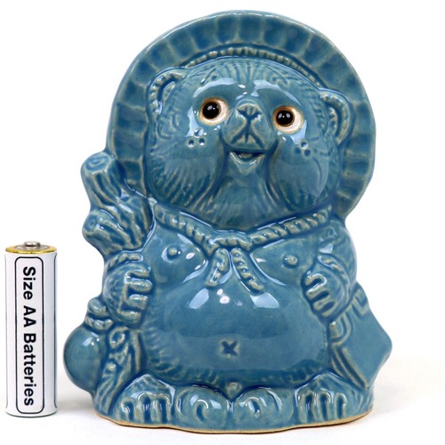 RACCOON POTTERY（Blue） Animal Good Luck Invitation Ornament Shigaraki ...