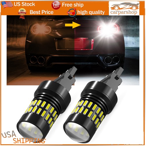 3157 3156 LED Reverse Backup Light Bulbs 6000K White 2400LM Bright Plug ...