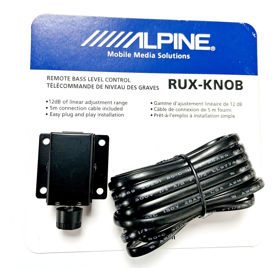 Alpine RUX-KNOB Remote Bass Level Control with 5m Connection Cable New ...