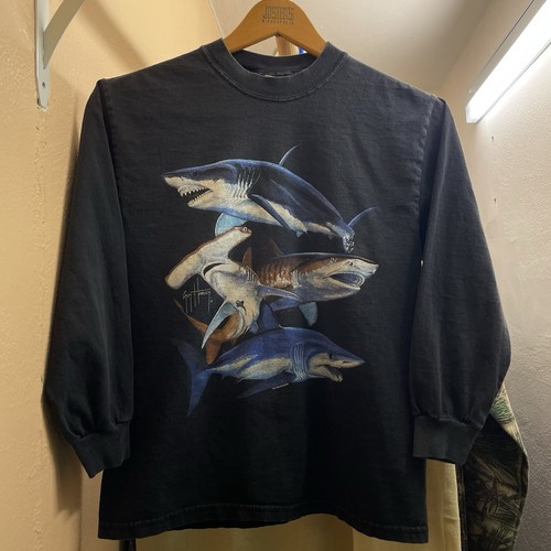 Vintage 90s TSF Sportswear Guy Harvey Shark Art T-shirt 100% Cotton ...