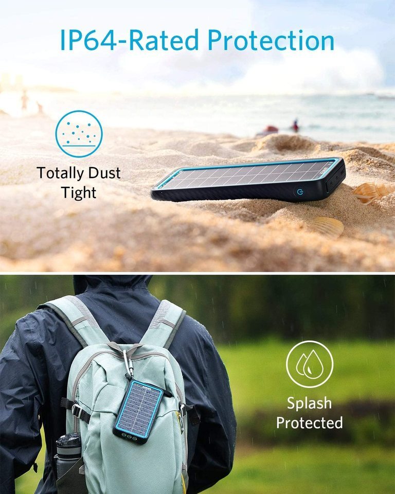 Anker Solar Power Bank 10000mAh Dual USB Solar Charger w/ Flashlight ...