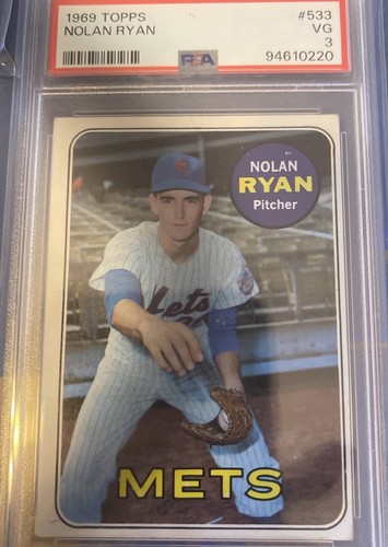 1969 Topps #533 Nolan Ryan PSA 3 New York Mets 2nd Year 1st Solo ...
