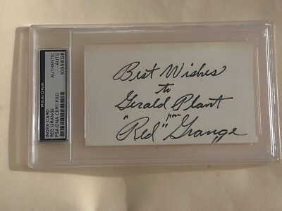 PSA DNA Red Grange Signed Index Card Auto HOF Bears Autograph | eBay