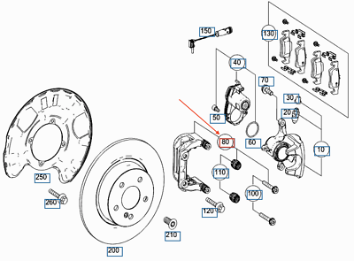 Mercedes-Benz ML W166 rear caliper mount A166423000628 NEW ORIGINAL | eBay