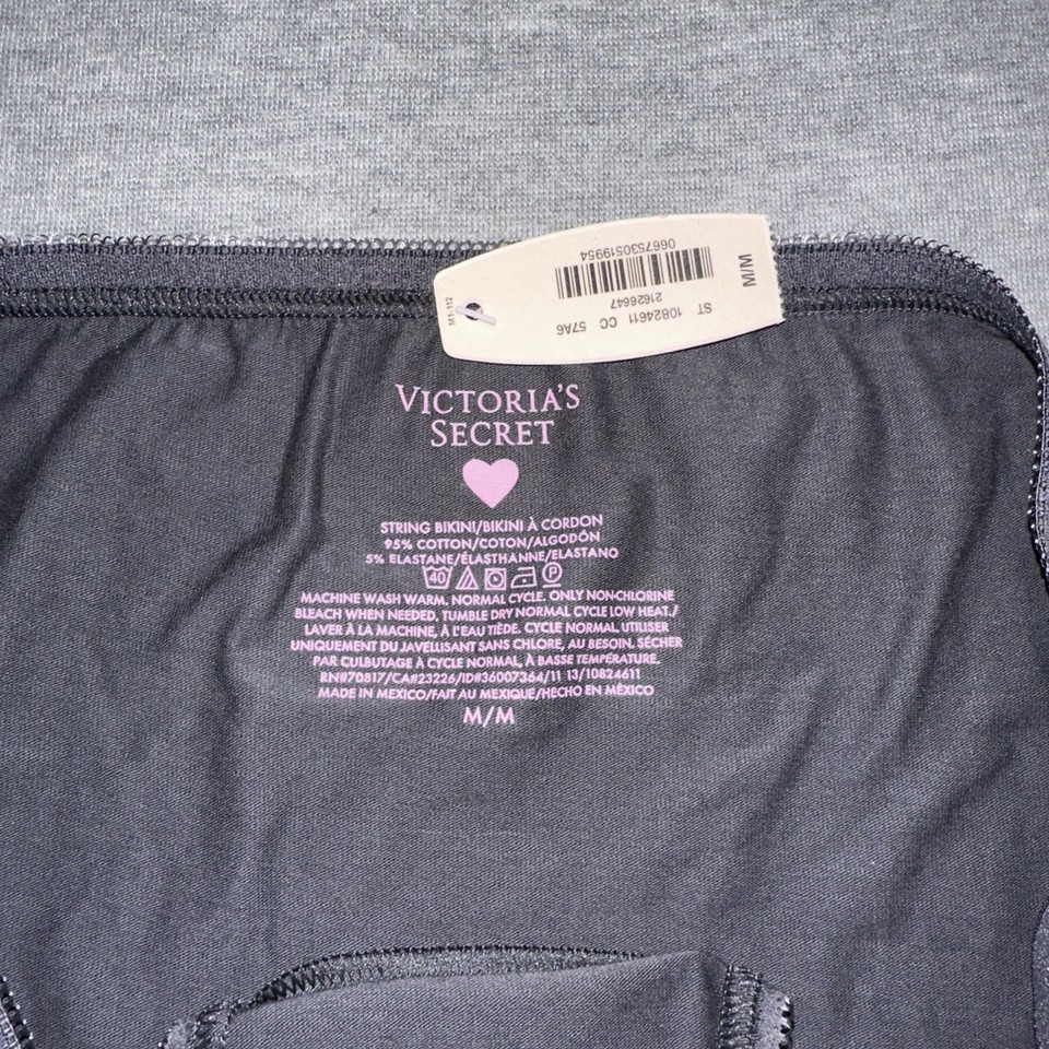 NWT Victoria’s Secret Vintage Cotton Logo Picot Trim String Bikini ...
