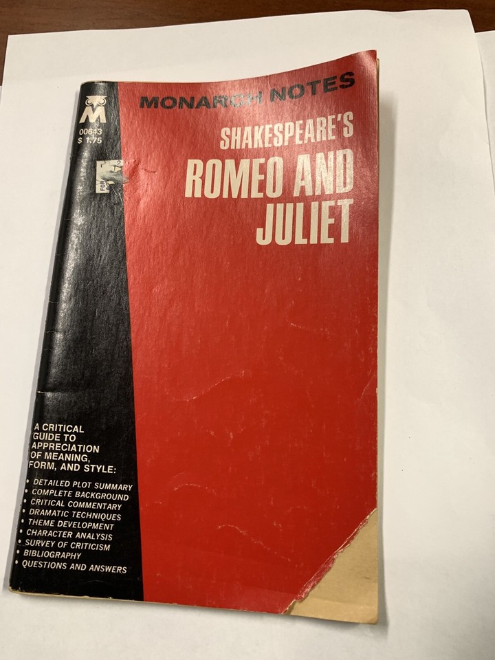 Shakespeare’s Romeo And Juliet Cliff Notes | eBay