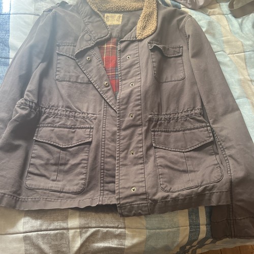 Ruff Hewn Gray Button Up Jacket Large | eBay