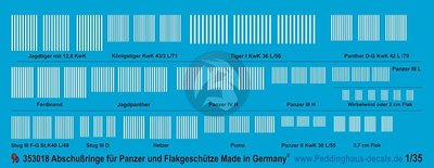 Peddinghaus 1/35 Kill Rings German Tank and FlaK Gun Barrel Markings ...