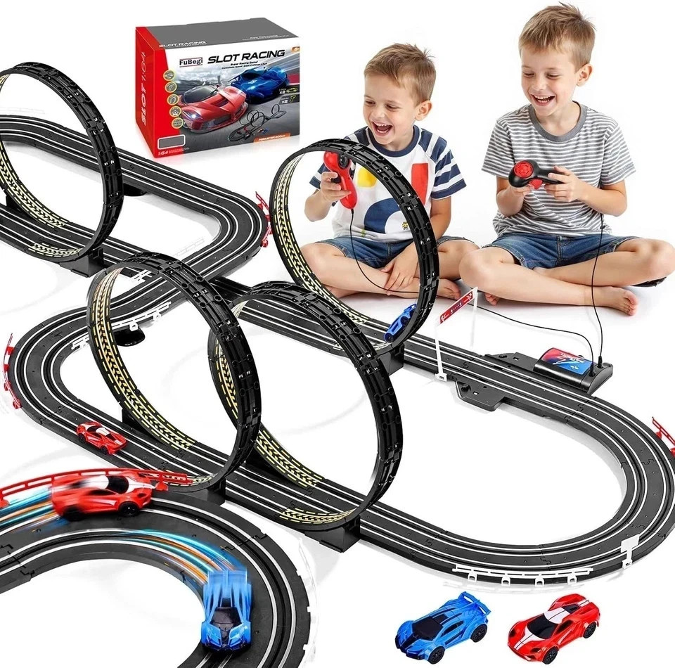 Slot Car Race Track Set Electric Powered Race Track Dual Racing Car ...