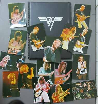 Van Halen photos 16 wallet size photos with black binder LOGO on front ...