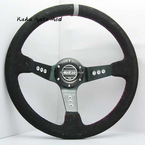 Suede Leather Deep Dish Racing Steering Wheel Fit Universal OMP hub ...