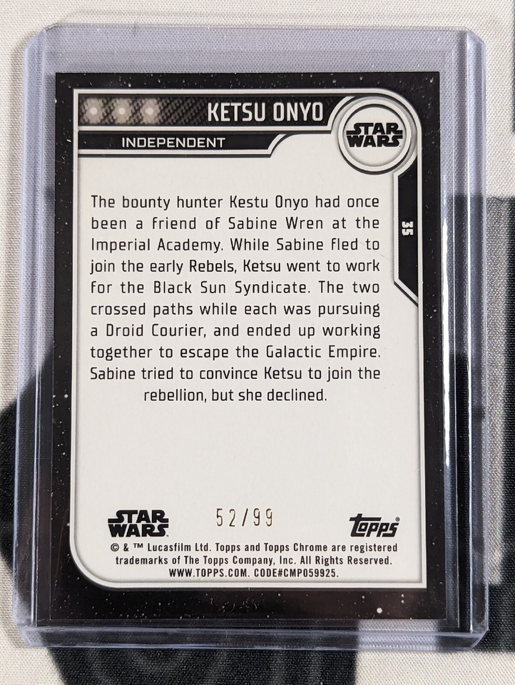 2023 Star Wars Topps Chrome KETSU ONYO 90/99 #35 GREEN REFRACTOR Number ...