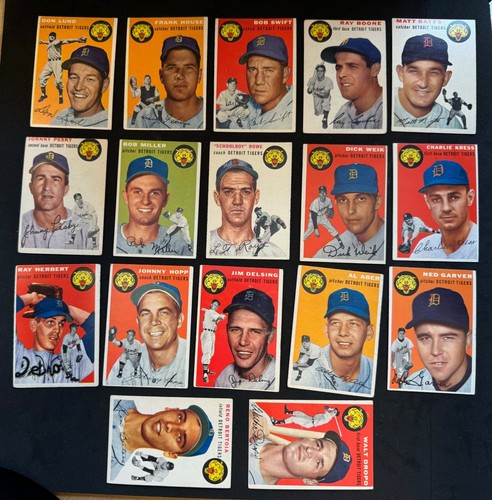 1954 Topps Baseball Detroit Tigers lot (17) - JT1 | eBay
