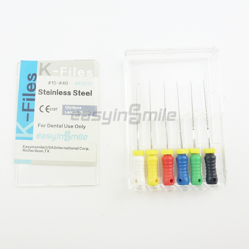 K-FILE Dental Endodontic Root Canal Hand Use K-Files 25mm Stainless ...