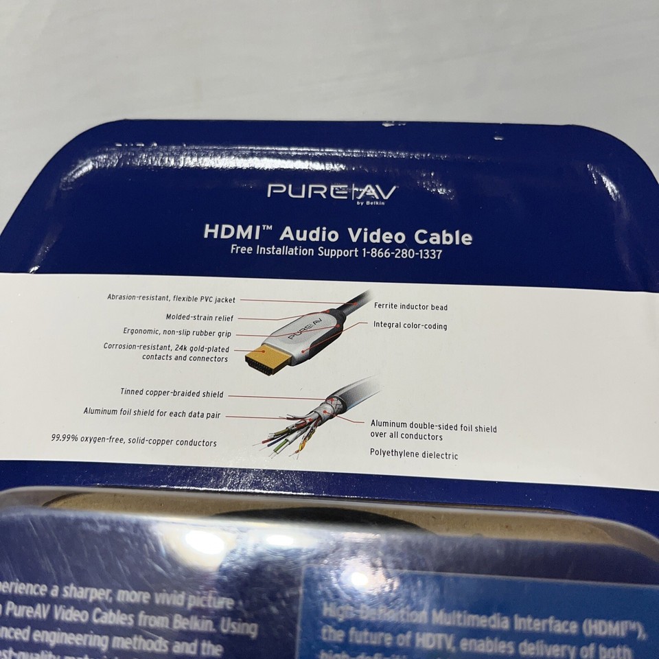 Belkin PureAV HDMI A/V Cable for Audio/Video Device - 8FT New 8 ft | eBay