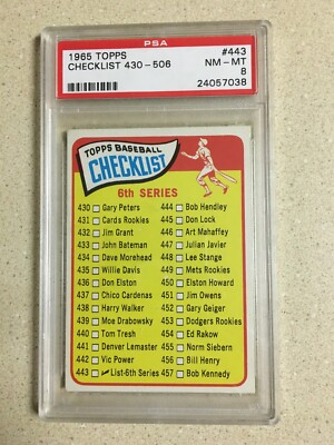 1965 Topps #443 Checklist 430-506 PSA 8 NM-MT 6th SERIES | eBay