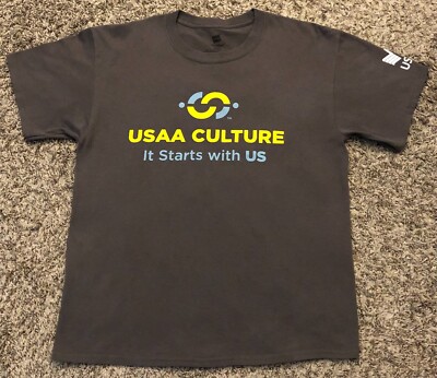 USAA Culture Official It Starts With Us Men's Gray T-Shirt Size M | eBay