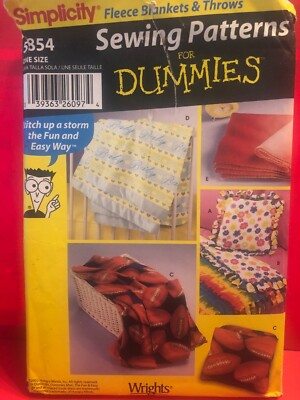 Simplicity Pattern 5854 FLEECE BLANKETS PILLOWS & THROWS OS "Dummies ...