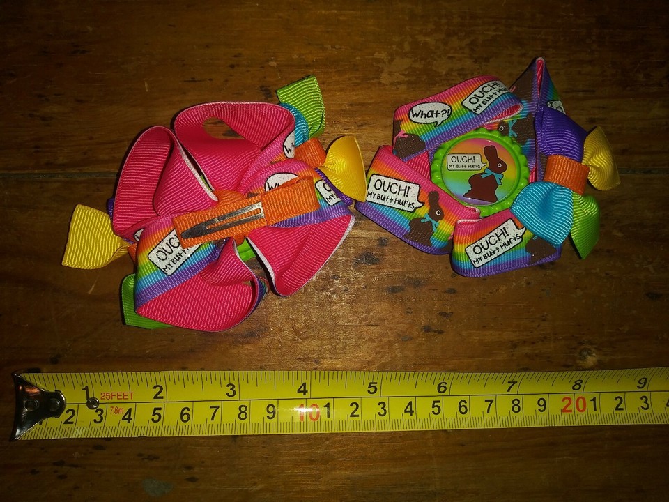 Euc hair bows barrettes clip pigtail set hair Easter chocolate bunny ...