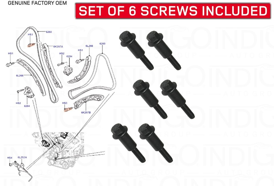 2010-2013 RANGE ROVER SPORT OEM TIMING CHAIN GUIDE SCREW SET (S ...