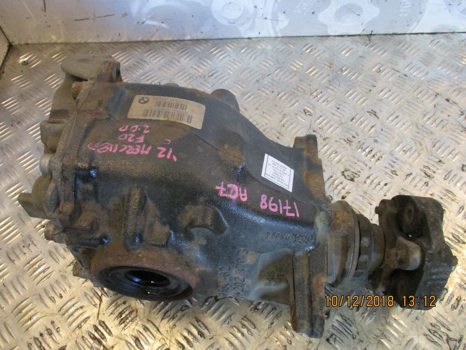 2012 BMW F20 118D REAR DIFFERENTIAL DIFF 2.0 N47D20C DIESEL MANUAL 3.08 ...