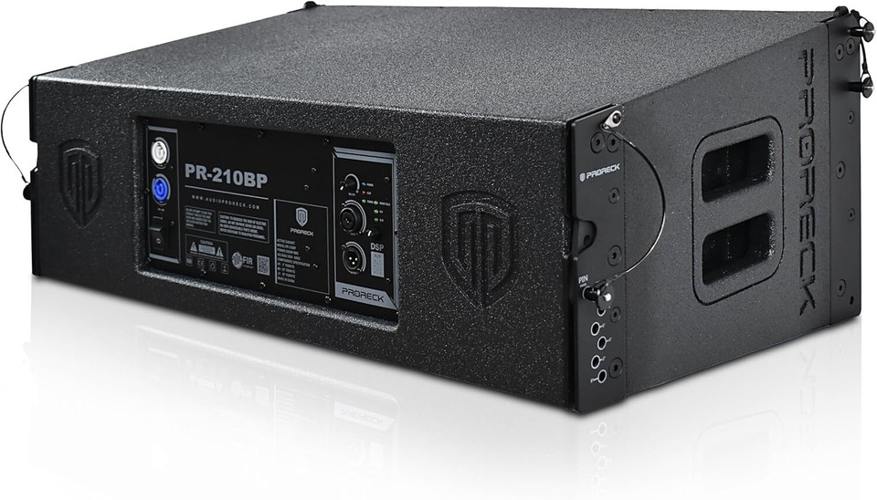 PRORECK Dual 10'' Full Range 5000W P.M.P.O Powered Line Array Speaker ...