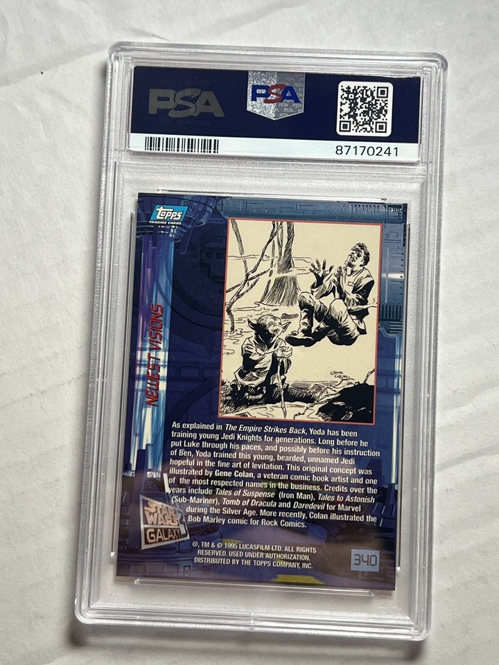 1995 STAR WARS GALAXY SERIES 3 #340 GENE COLAN POP 1 PSA 10 Yoda Card ...