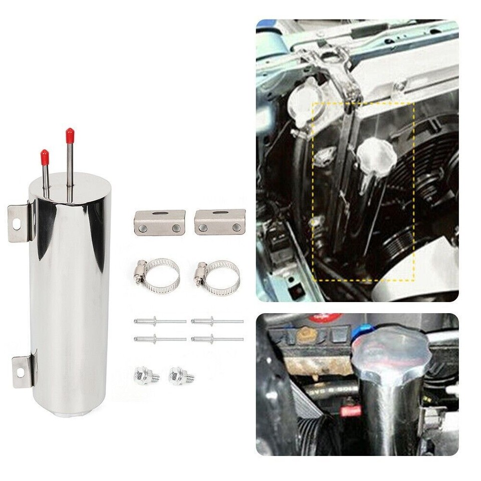3"x10" Polished Stainless Steel Radiator Coolant Overflow Catch Puke ...