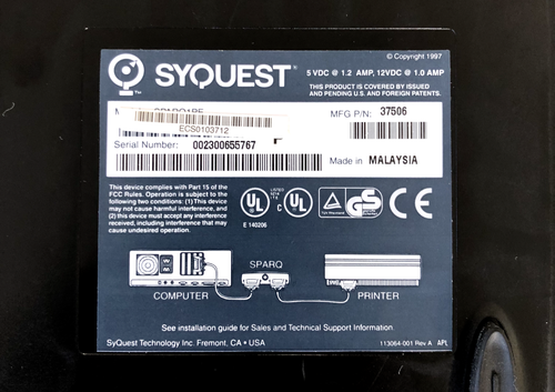 Syquest Sparq 1.0GB Removable Cartridge Hard Drive | eBay
