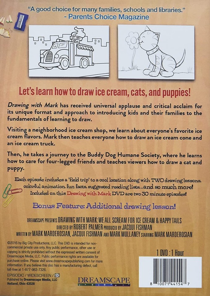 Drawing with Mark: Happy Tails & We All Scream for Ice Cream (DVD ...