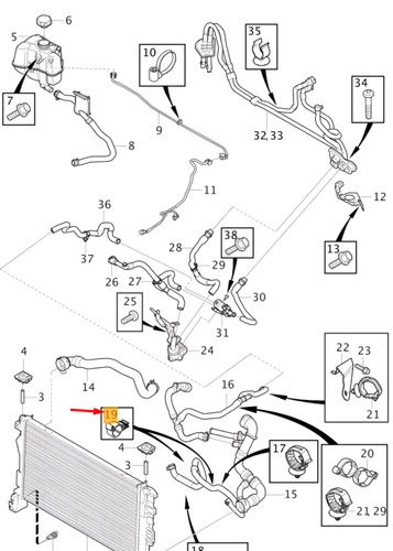 VOLVO Système S60 MK3 30640953 de refroidissement Groupe motopropulseur ...