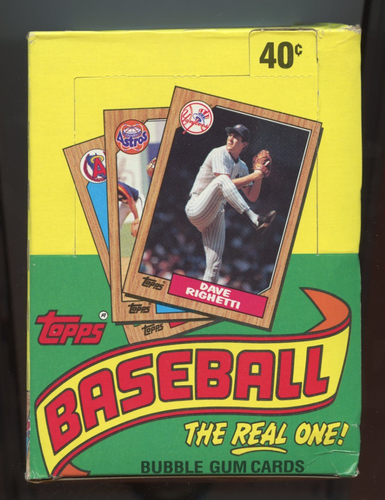 1987 TOPPS BASEBALL UNOPENED BOX, w/ 36 SEALED PACKS OF 17 CARDS EACH ...