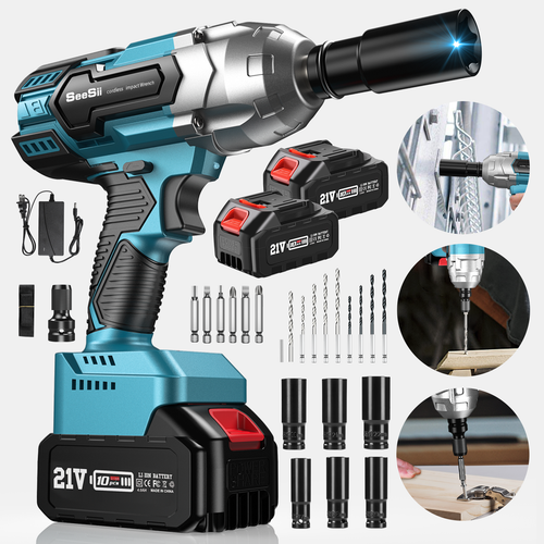 Brushless Power Impact Gun Cordless Impact Wrench 1/2 In for Car ...