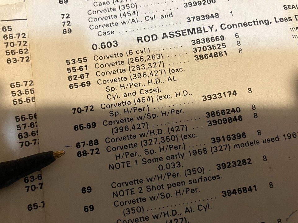 RARE NOS 1967 1968 Corvette L88 Dimple Rods HD 427 Set of 8 GM 3909846 ...